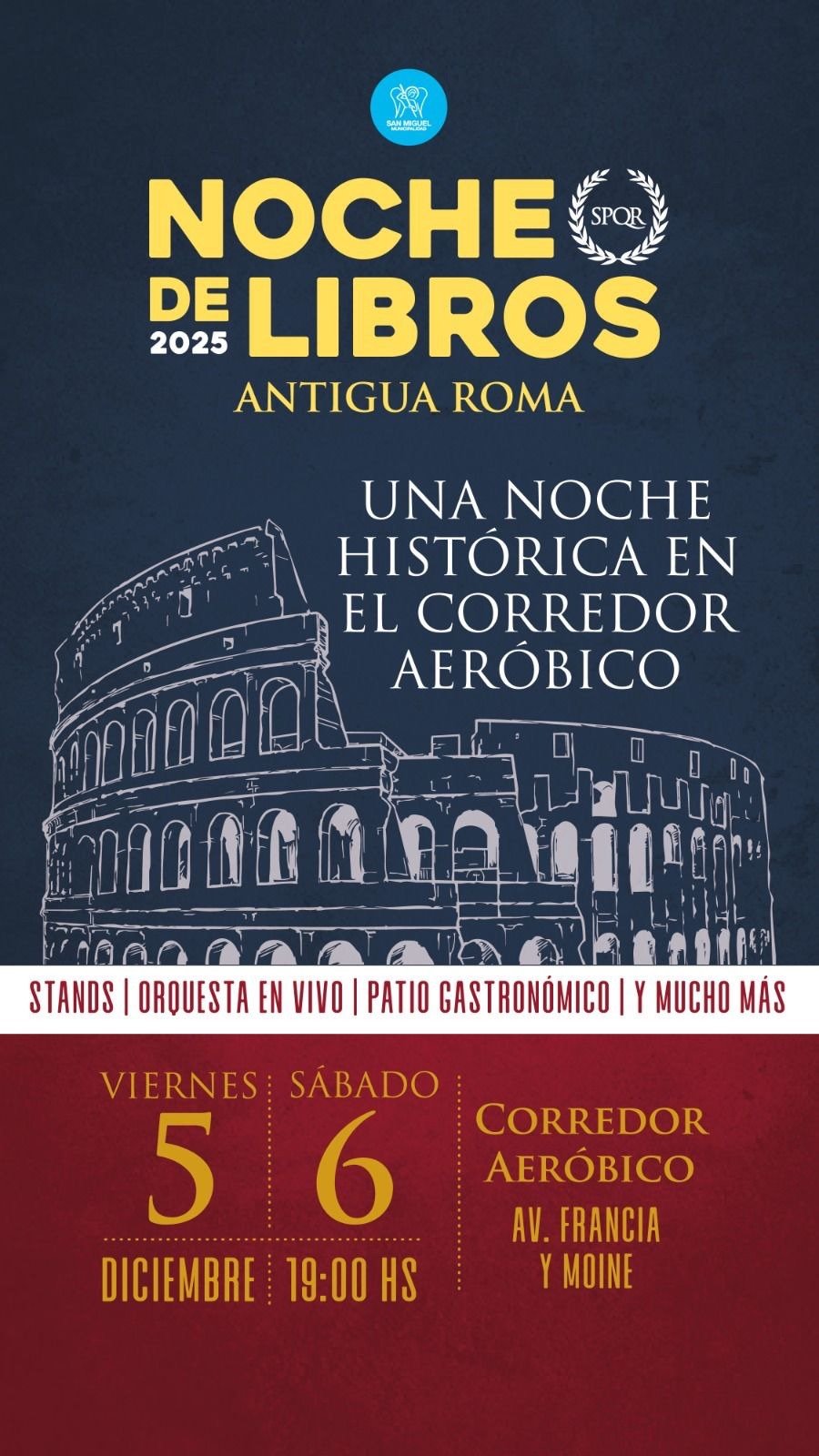 Ambientada en la antigua Roma, se viene la Noche de Libros en San Miguel – Nuevo Norte Digital